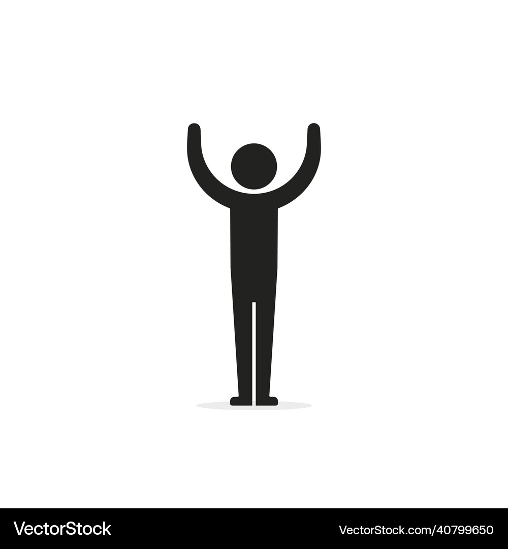 Man raised two hands icon silhouette isolated Vector Image