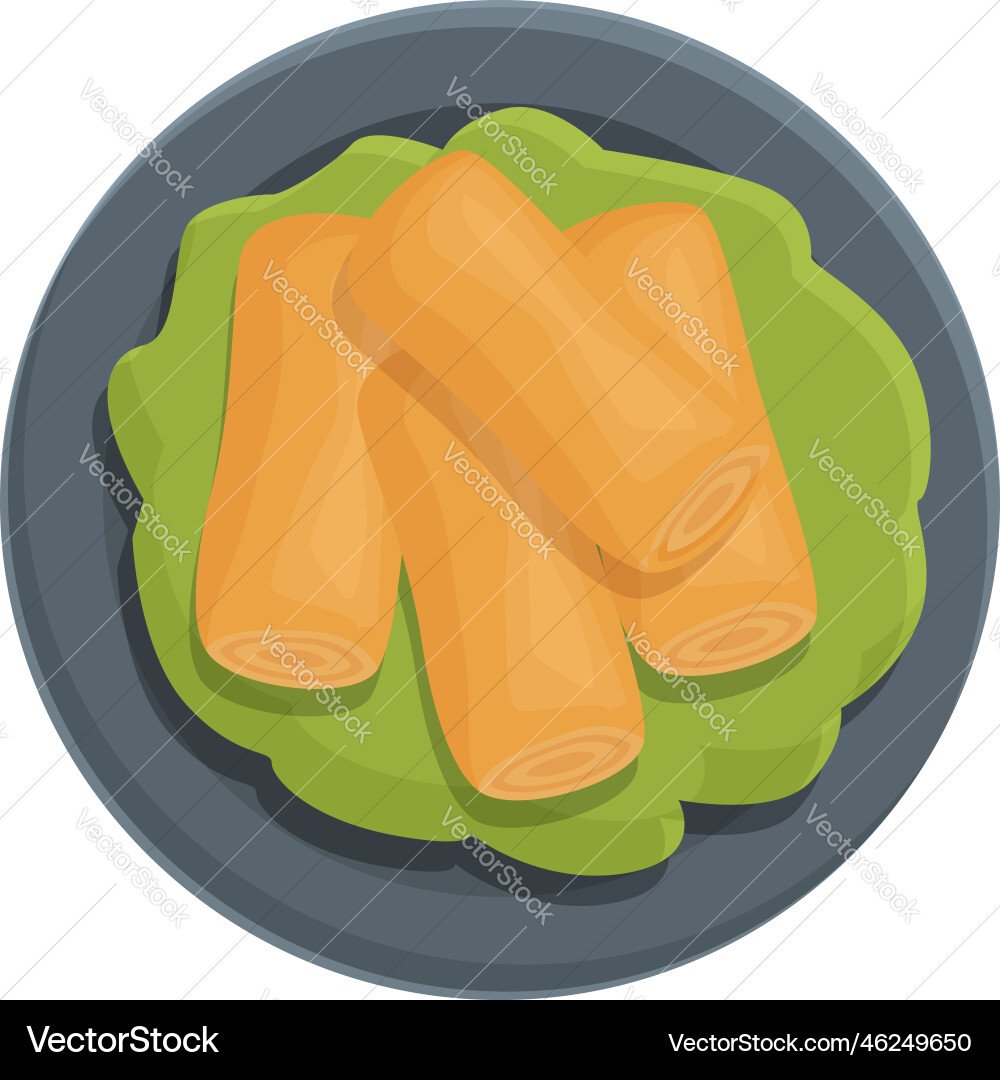 Menu breakfast icon cartoon roll food Royalty Free Vector