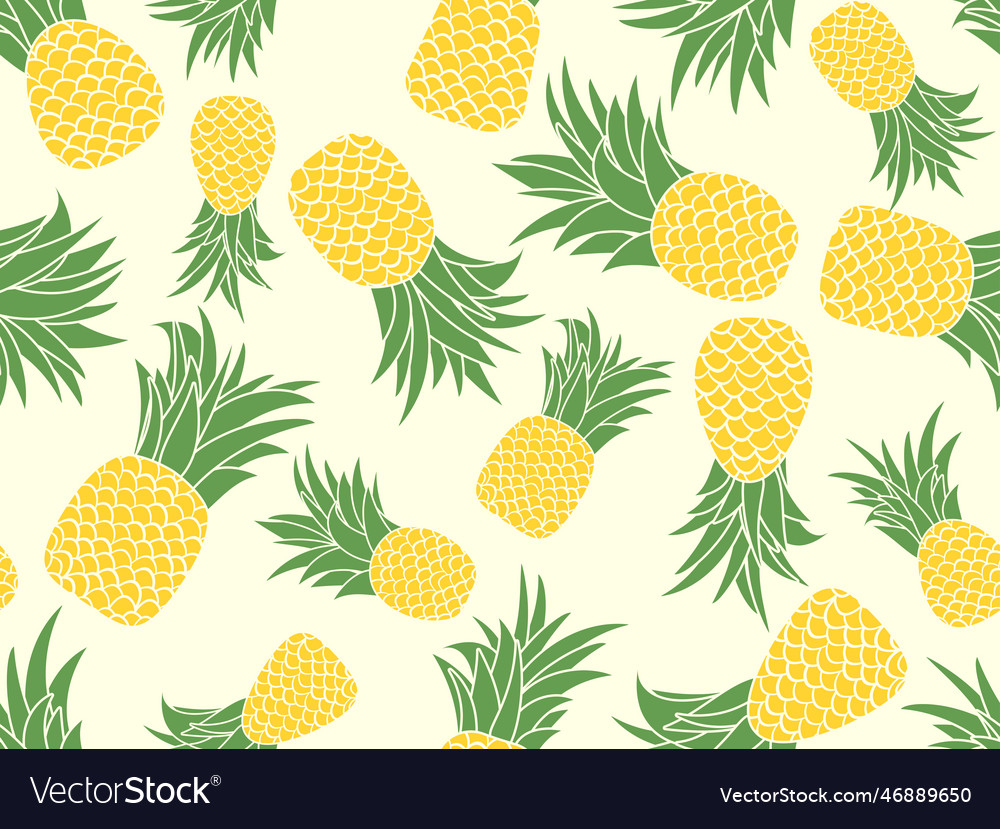 Pineapple seamless pattern summer fruit pattern Vector Image