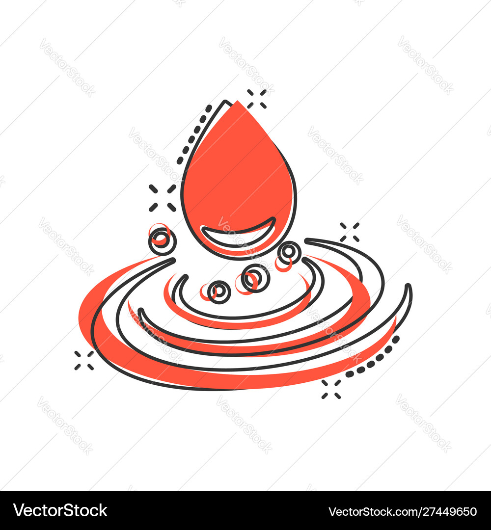 Water drop icon in comic style raindrop cartoon Vector Image