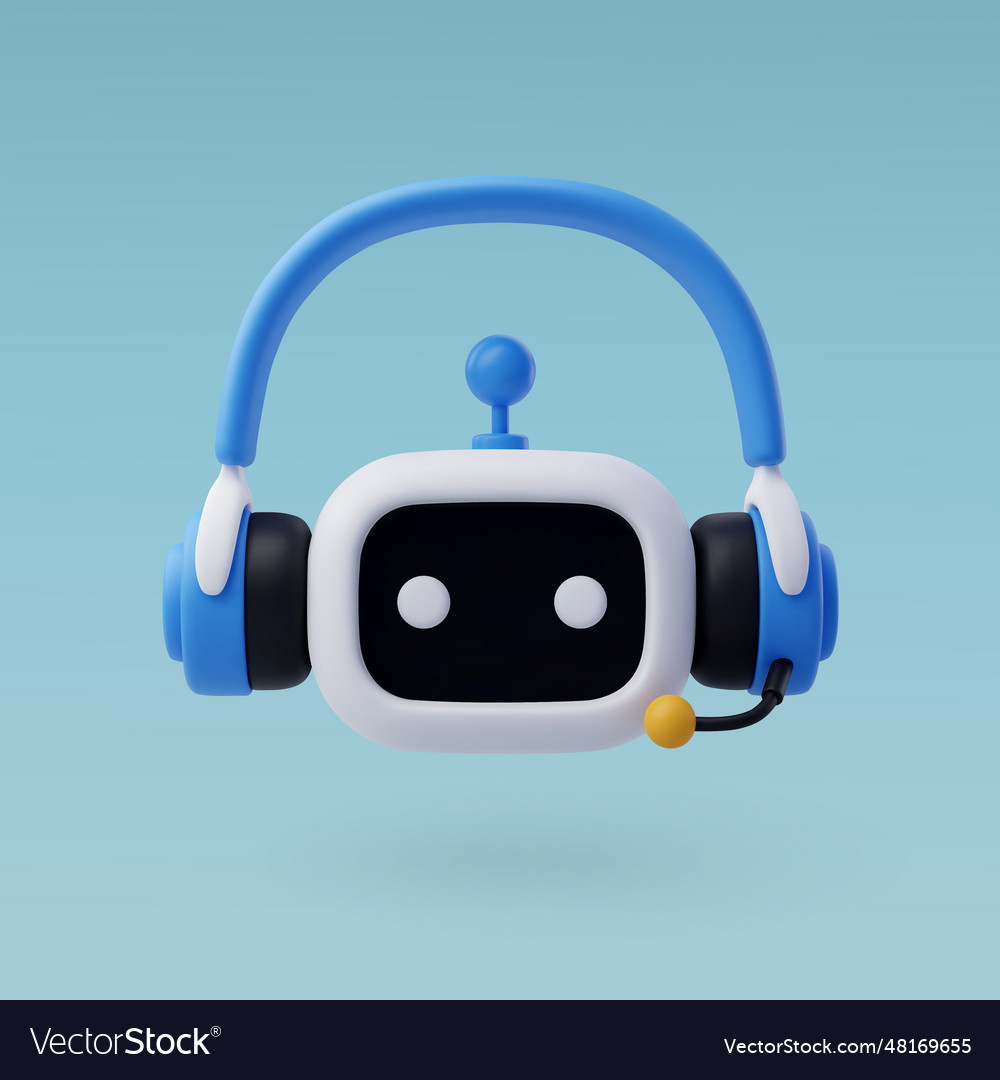 3d robot chatbot ai support in technology and Vector Image