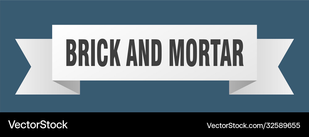 Brick and mortar ribbon paper Royalty Free Vector Image