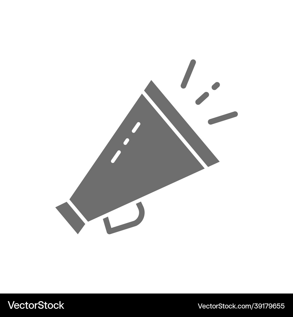 Cinema loudspeaker megaphone grey icon isolated Vector Image