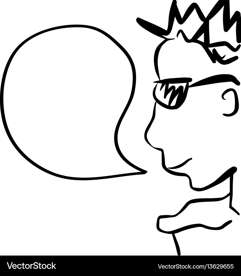 Comic style drawing young handsome man Royalty Free Vector