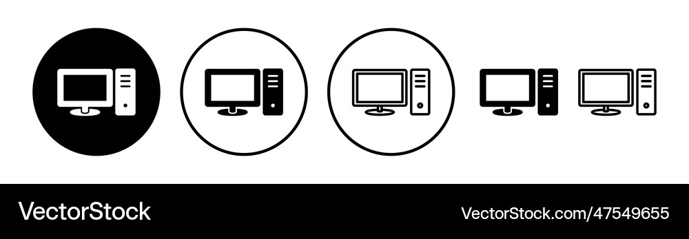 Computer icon monitor icon Royalty Free Vector Image