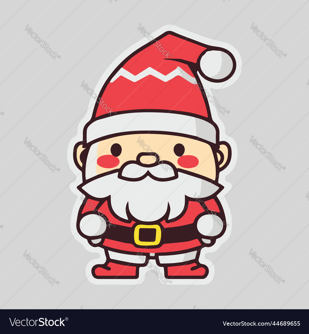 Cute adorable kawaii santa happy christmas Vector Image
