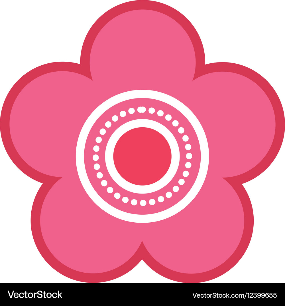 Cute japanese flower icon Royalty Free Vector Image