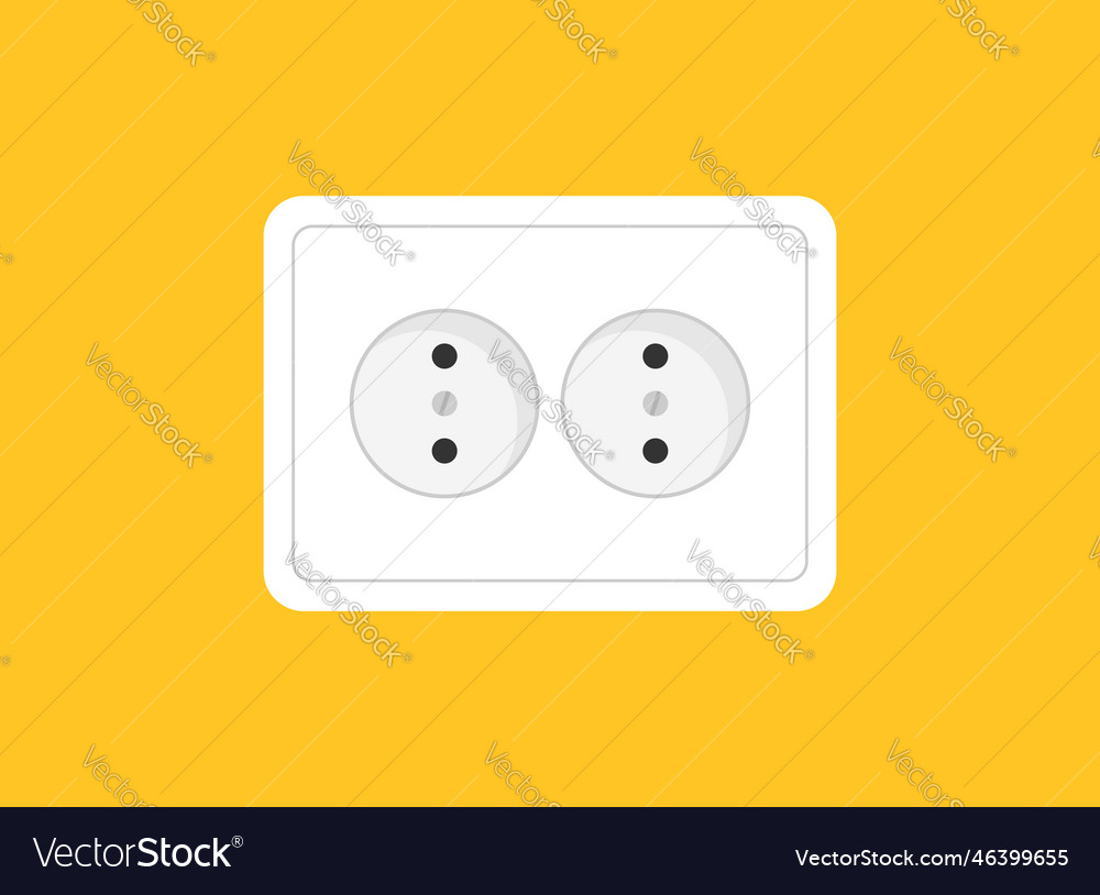 Electric socket icon in flat style connection Vector Image