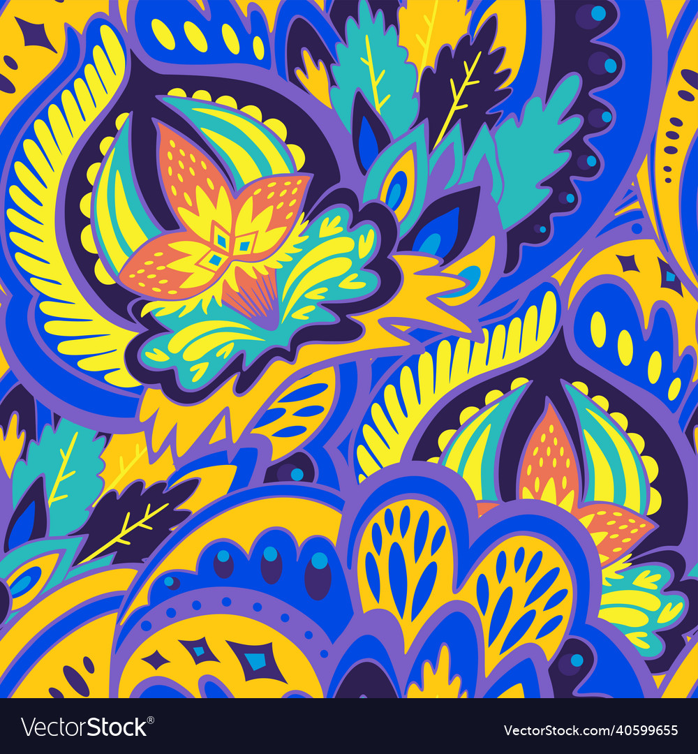 Funky colorful seamless psychedelic pattern Vector Image