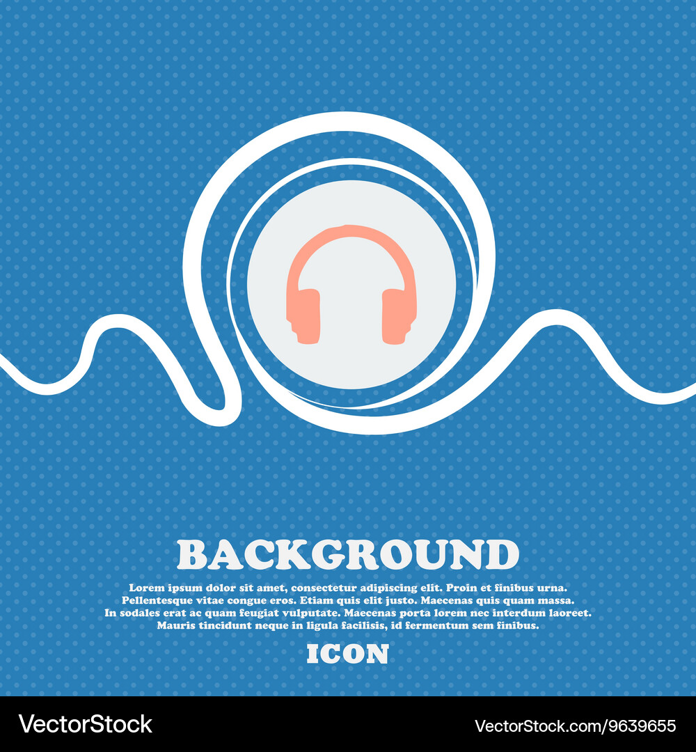 Headsets sign icon blue and white abstract Vector Image