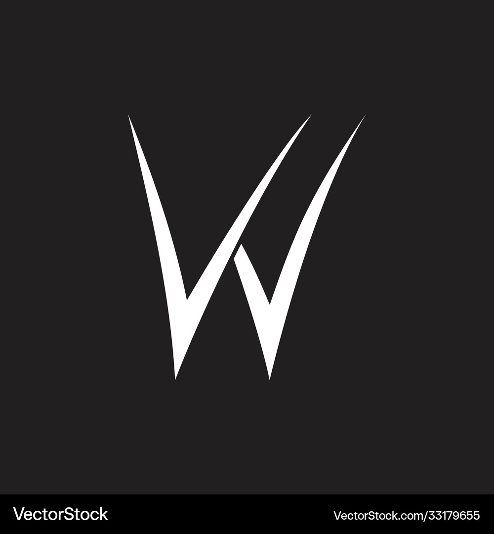 Letter w simple curves symbol logo Royalty Free Vector Image