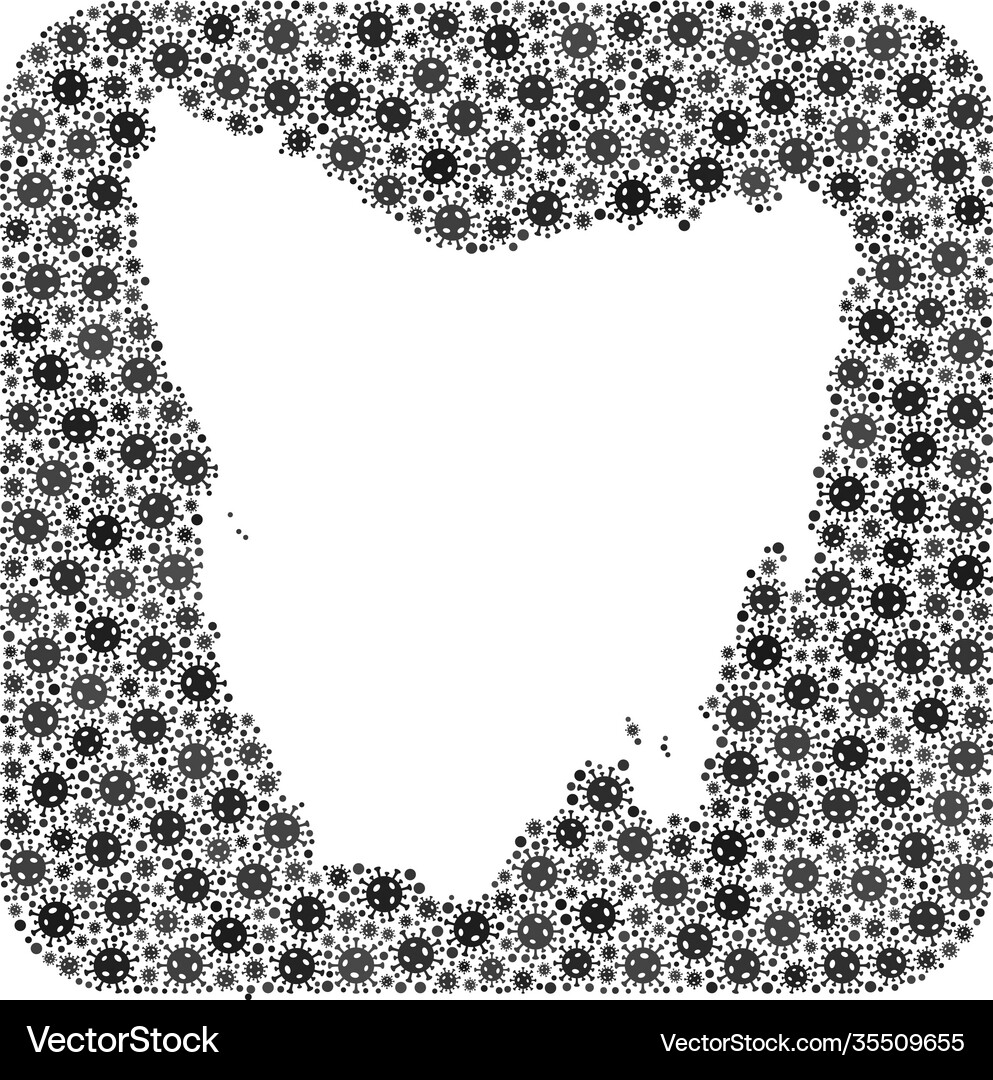 Map tasmania island - sars virus mosaic Royalty Free Vector