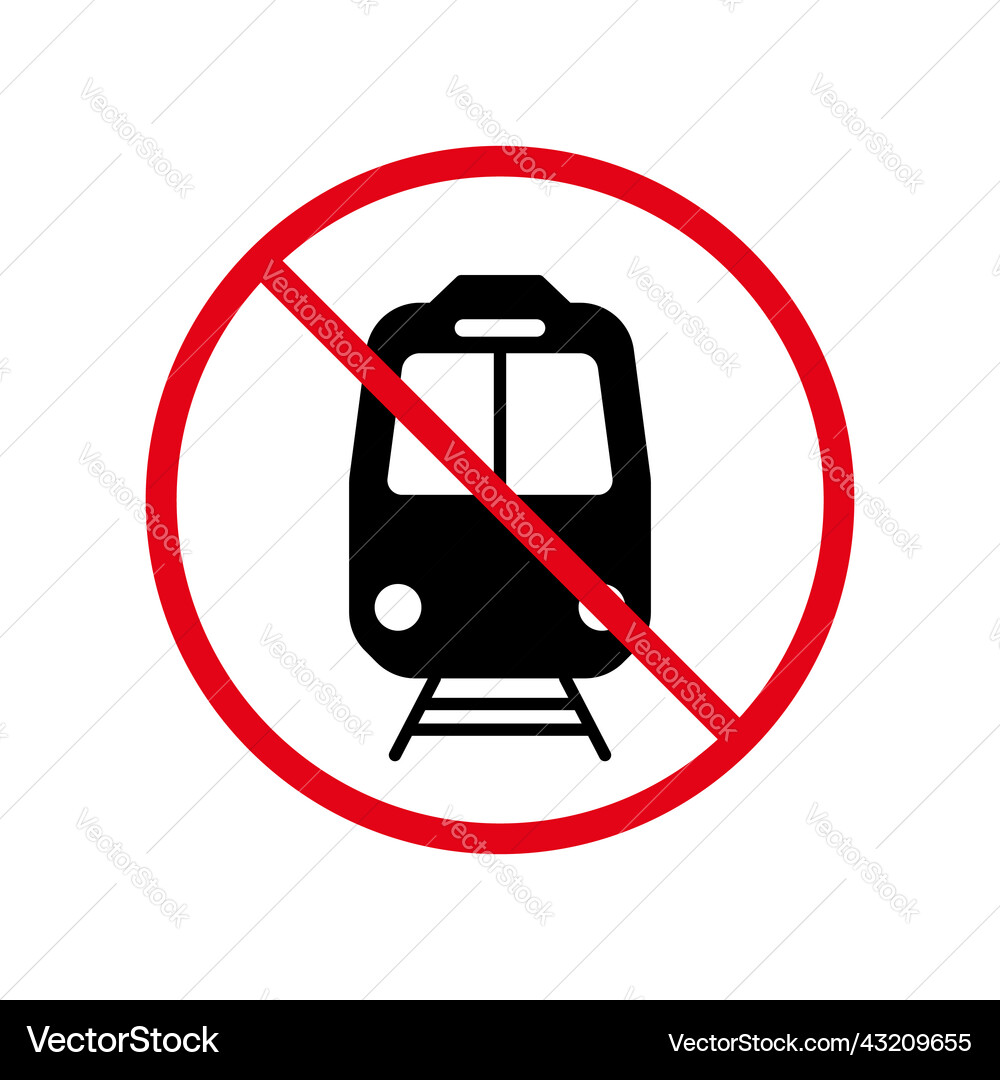 No train black silhouette ban icon railway Vector Image