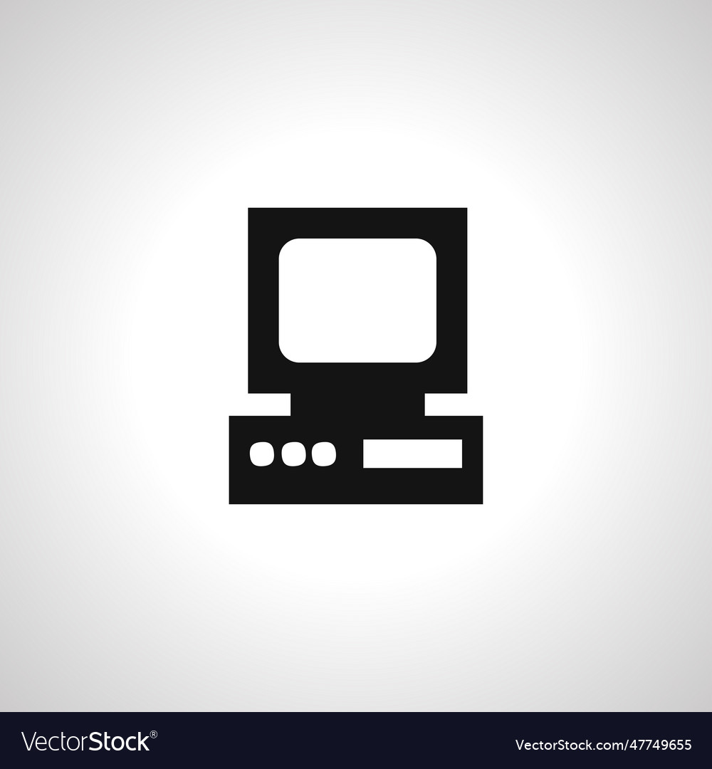 Old computer icon computer icon Royalty Free Vector Image