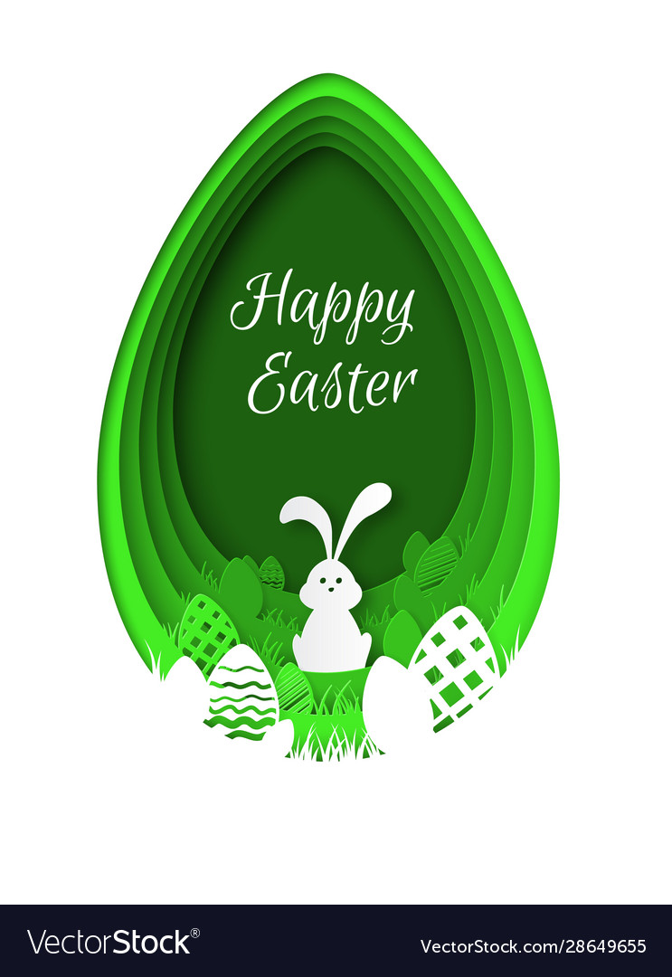 Paper easter background colorful easter eggs Vector Image