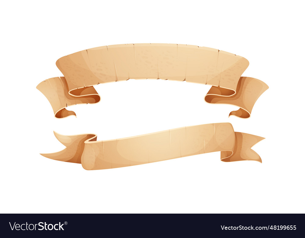 Parchment paper scroll ribbon old vintage banner Vector Image