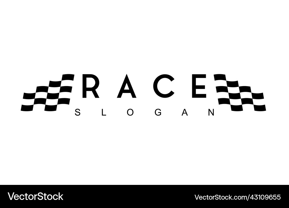 Race logo design template with black and white Vector Image