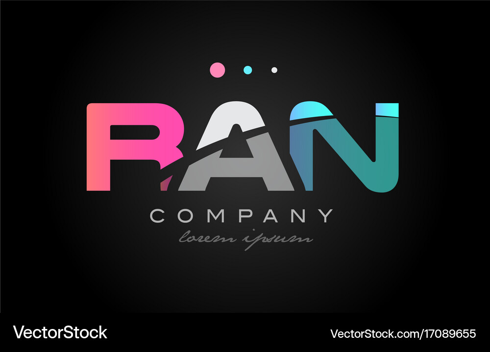 Ran r a n three letter logo icon design Royalty Free Vector