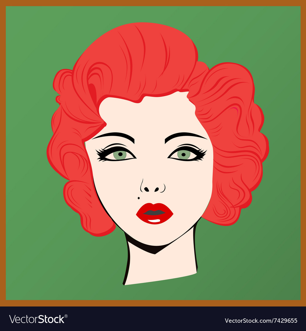 Red Haired Girl Royalty Free Vector Image Vectorstock