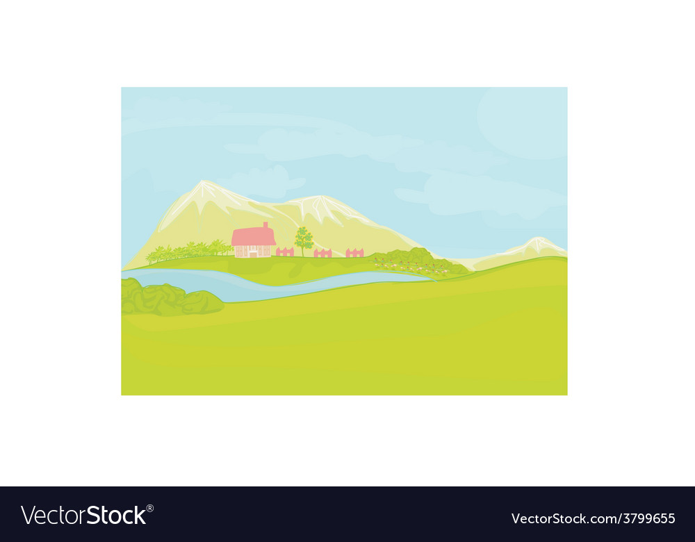 Spring landscape Royalty Free Vector Image - VectorStock