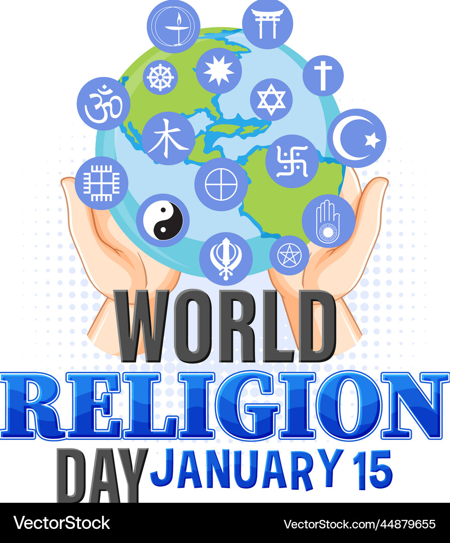 World religion day banner design Royalty Free Vector Image
