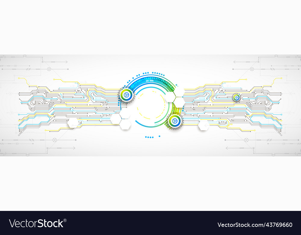 Abstract Technology Circuit Board Communication Vector Image