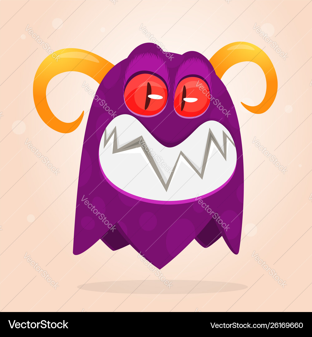 Angry cartoon monster screaming Royalty Free Vector Image