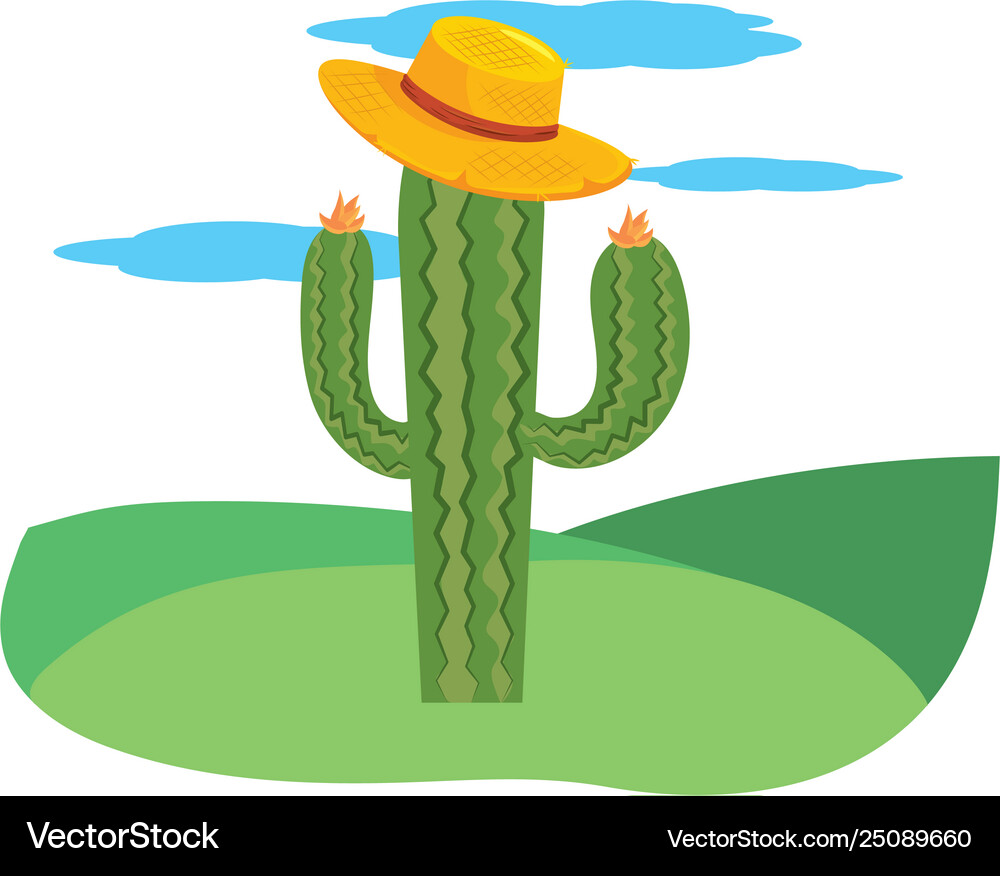 Cactus outdoor cartoon Royalty Free Vector Image