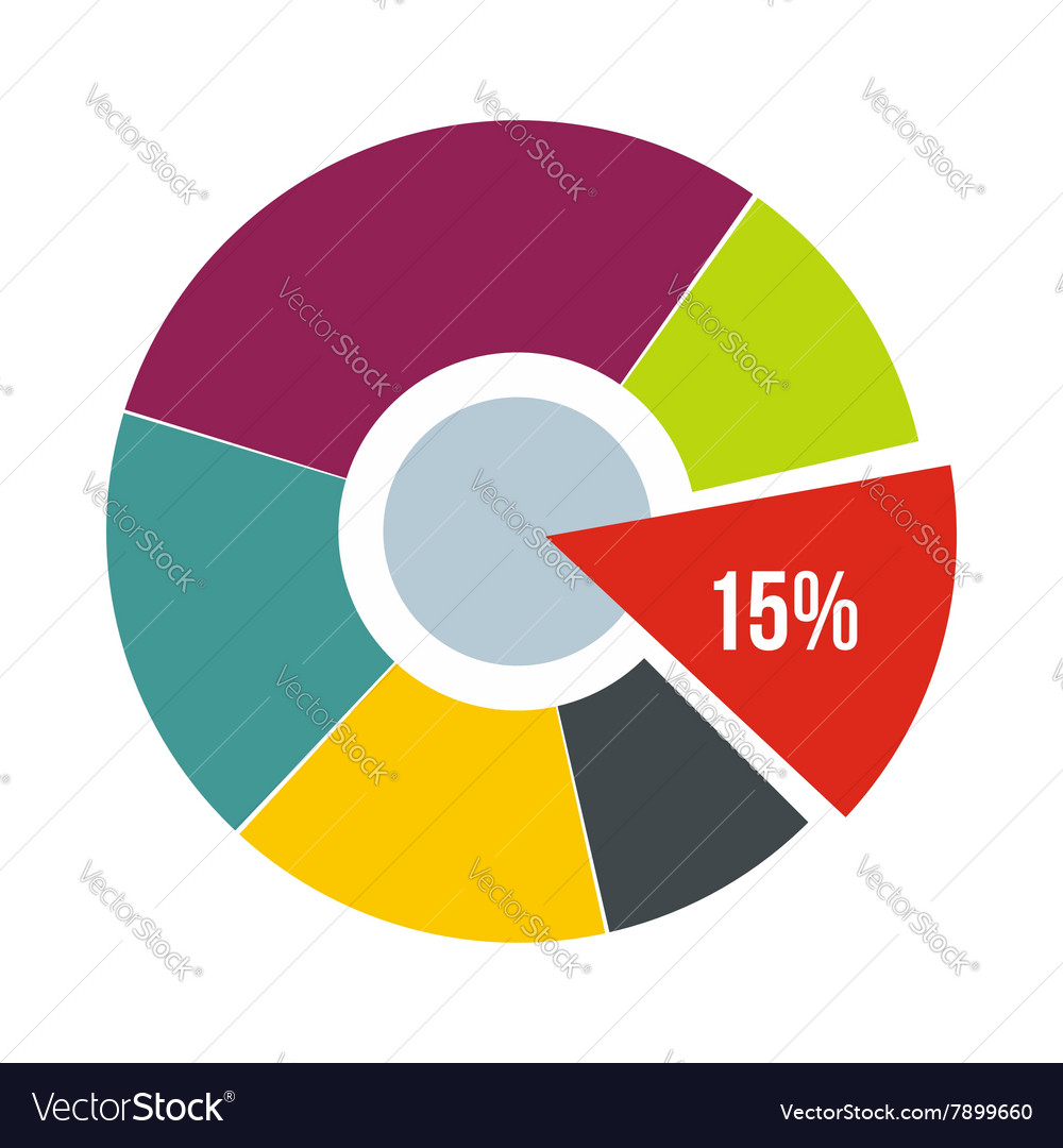 Colorful percentage diagram icon flat style Vector Image Colorful percentage diagram icon flat style Vector Image