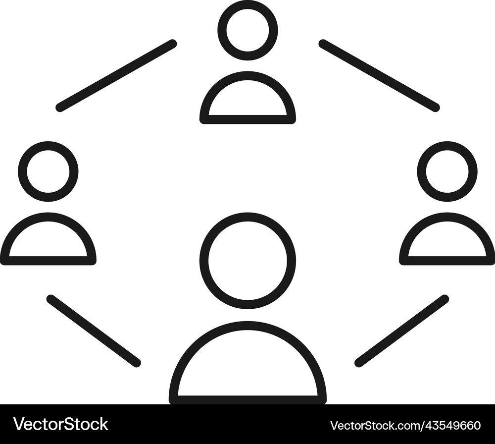 Connection line art business cooperation icon Vector Image