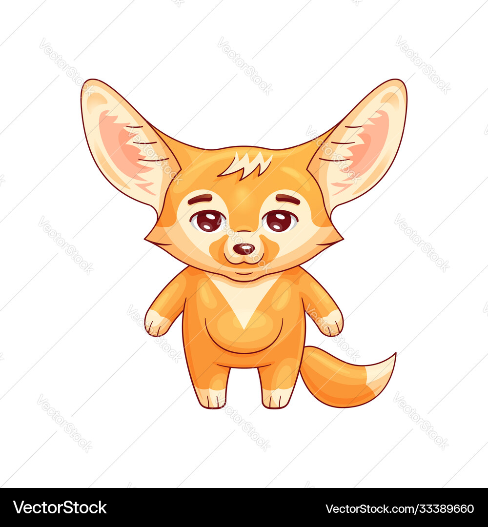 Cute fennec fox calmly stands with smile amusing Vector Image