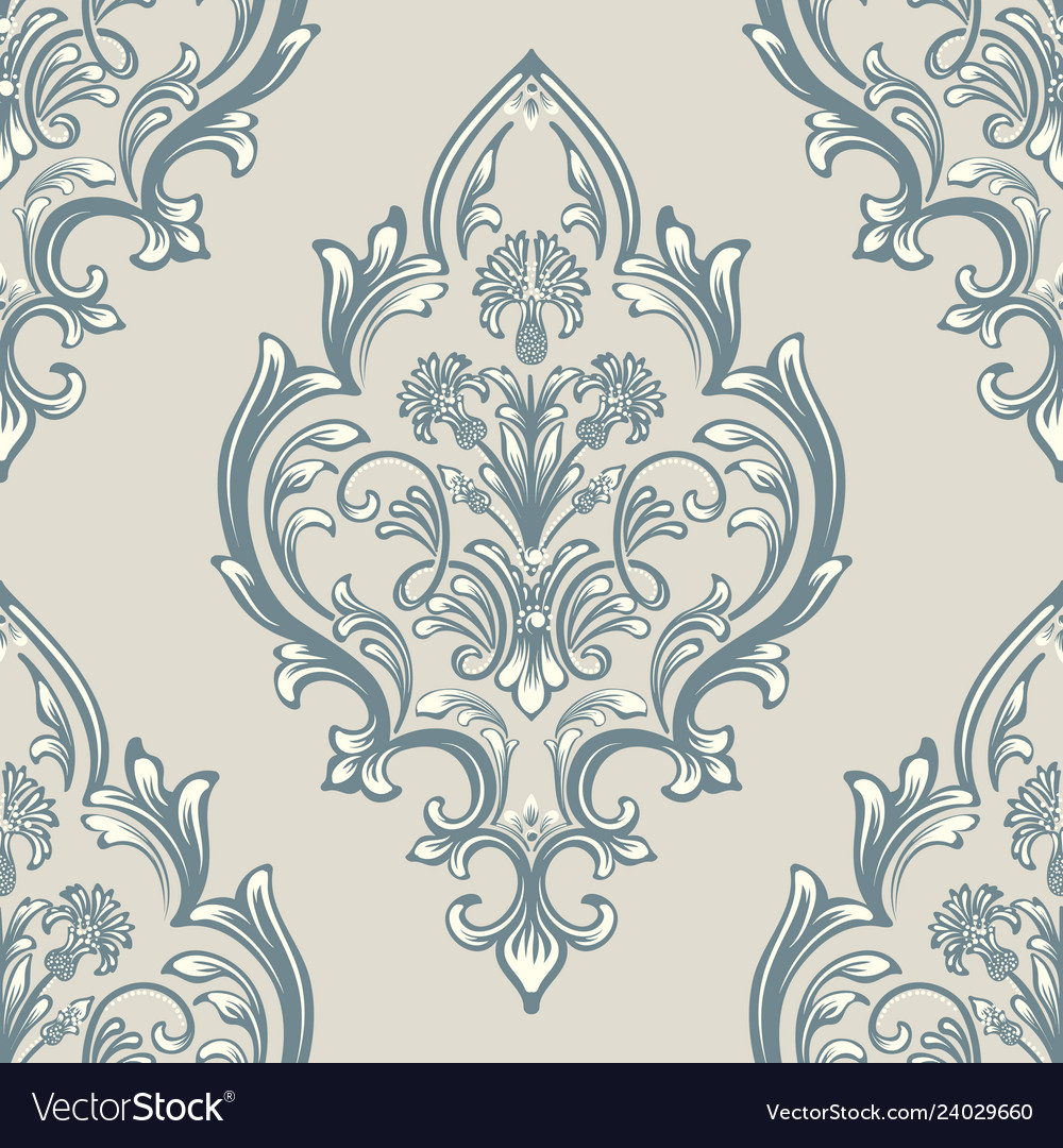 Damask seamless pattern element classical Vector Image Damask seamless pattern element classical Vector Image