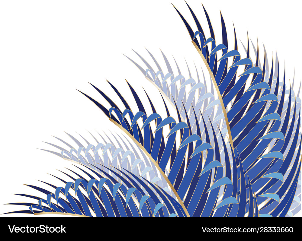 Isolated tropical blue leaves design Royalty Free Vector