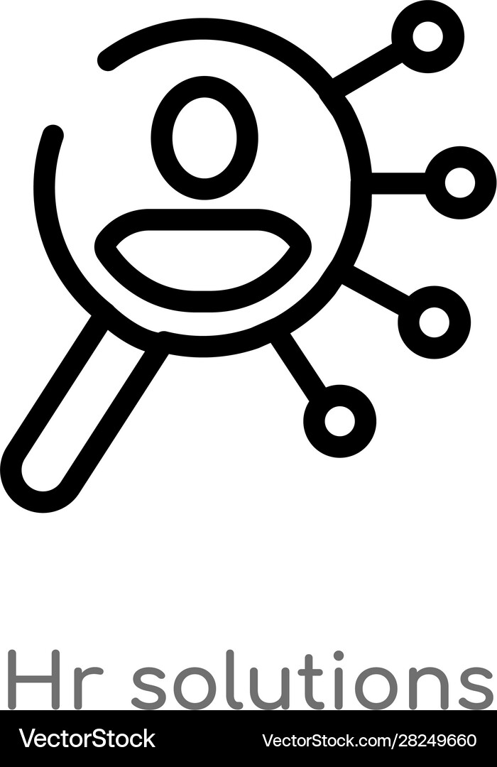 Outline hr solutions icon isolated black simple Vector Image