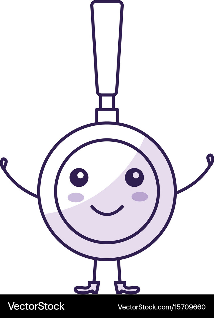 Pan kitchen cook kawaii character Royalty Free Vector Image