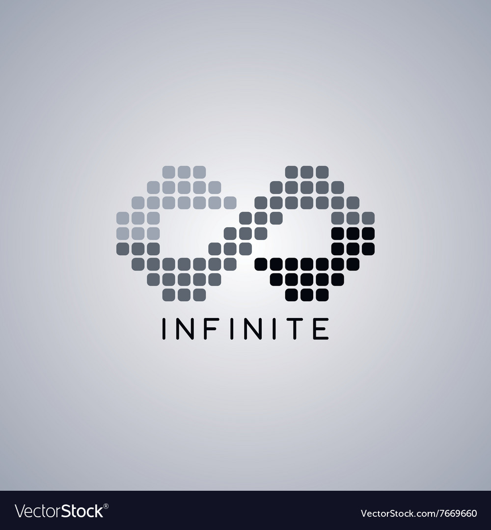 Pixel Infinity Logo Template Royalty Free Vector Image