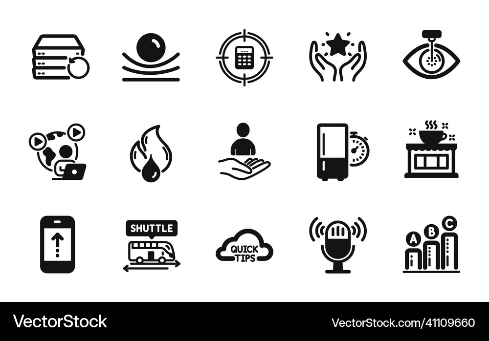 Set of shuttle bus graph chart and swipe Vector Image