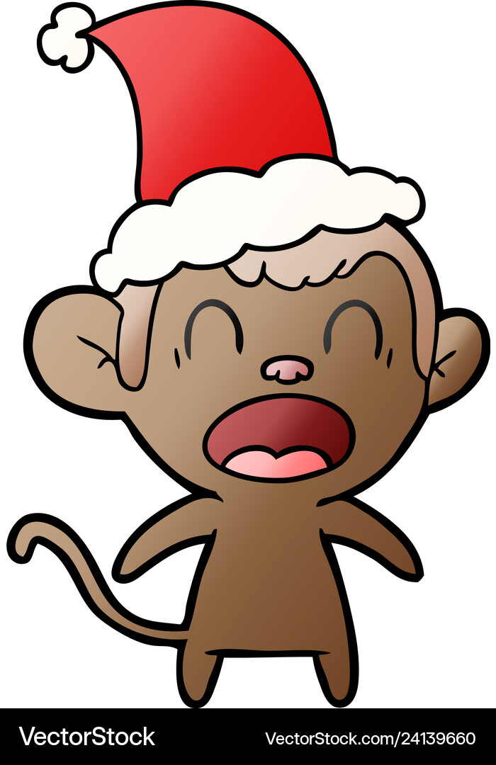 Shouting gradient cartoon of a monkey wearing Vector Image