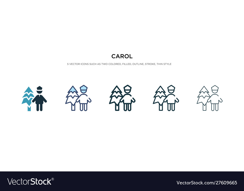 Carol icon in different style two colored Vector Image
