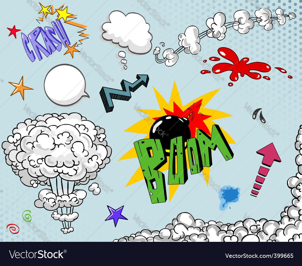 Comic book elements Royalty Free Vector Image - VectorStock