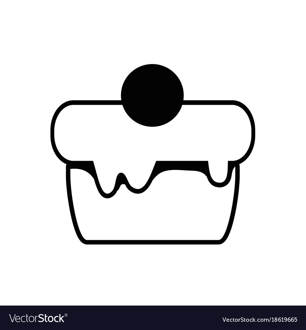Contour delicious cake sweet dessert food Vector Image Contour delicious cake sweet dessert food Vector Image