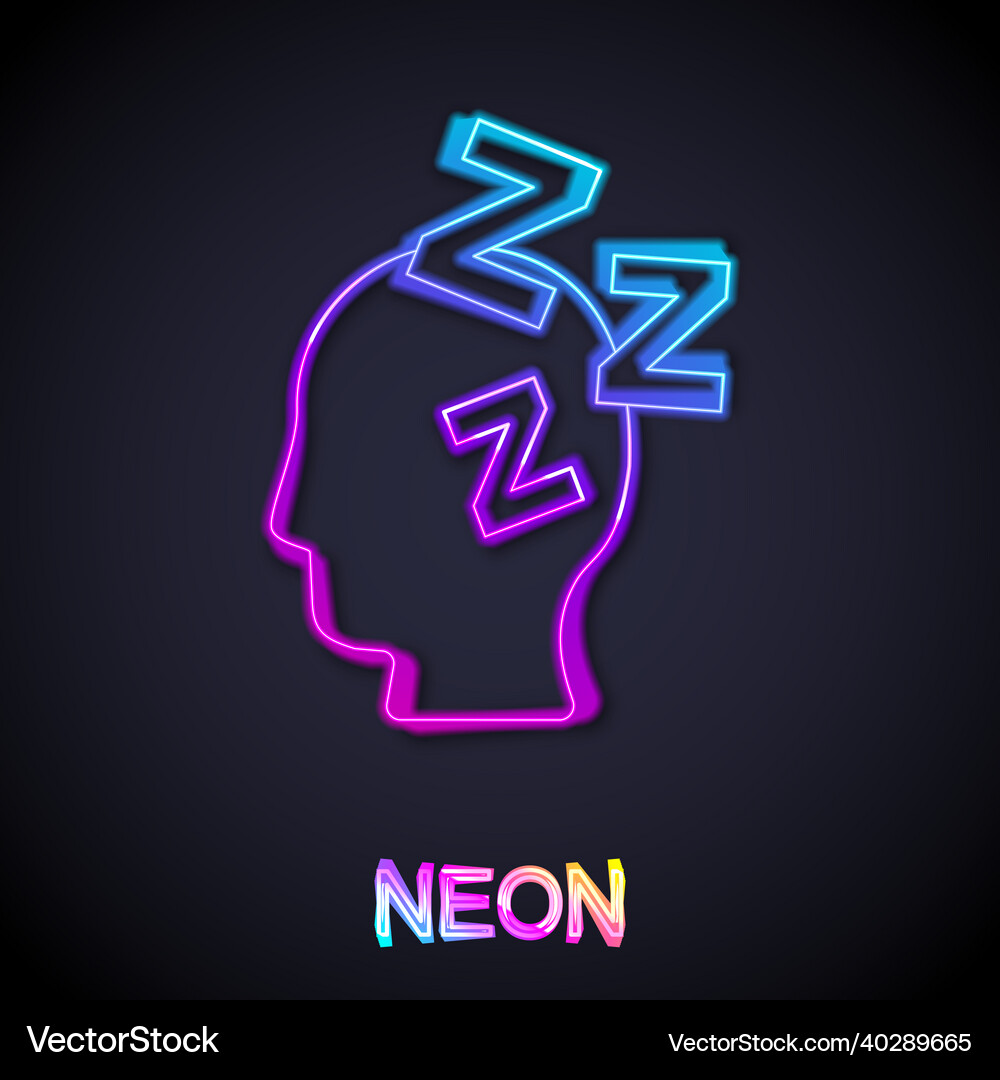 Glowing neon line dreams icon isolated on black Vector Image