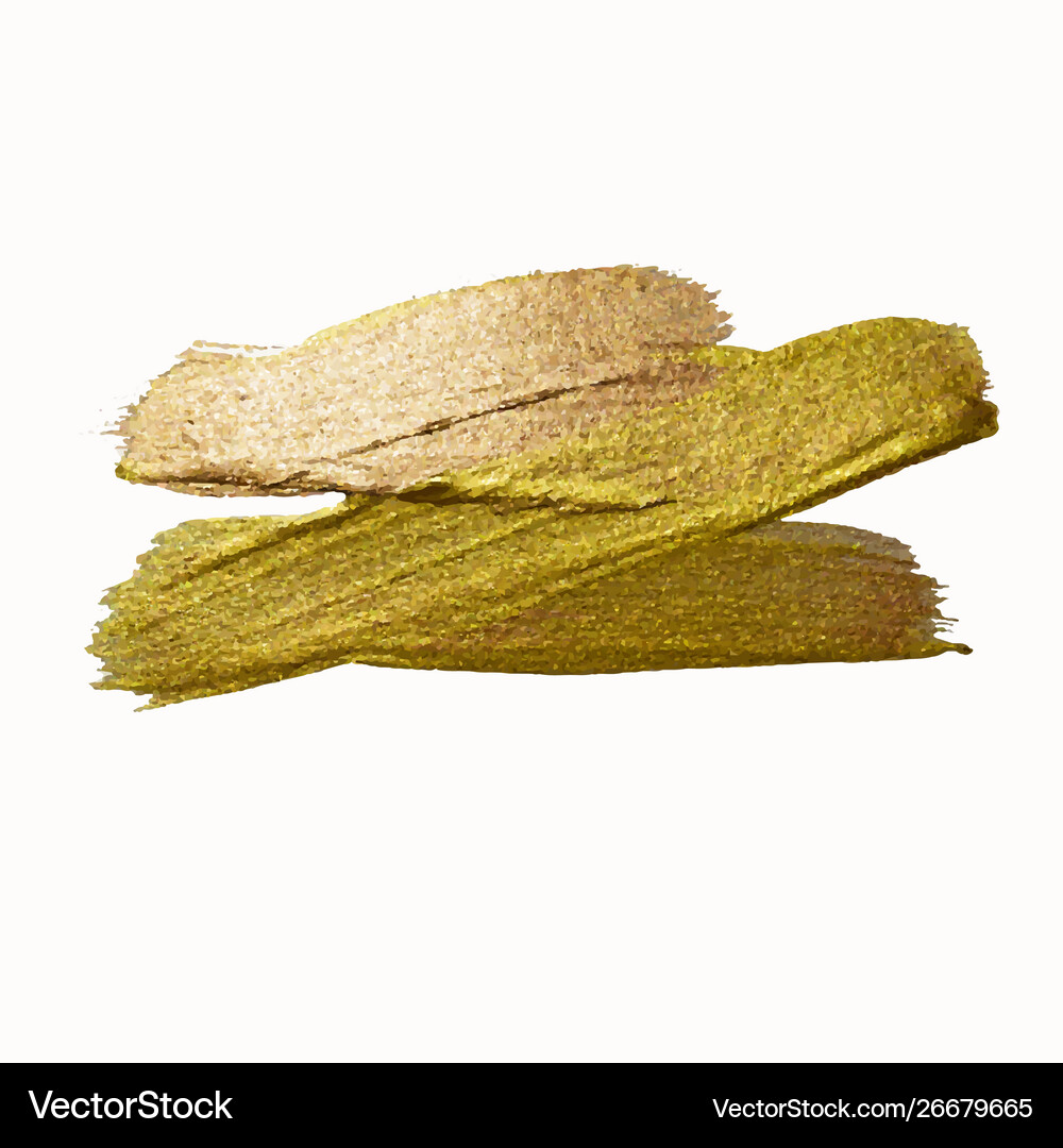 Gold texture paint stain hand drawn brush stroke Vector Image