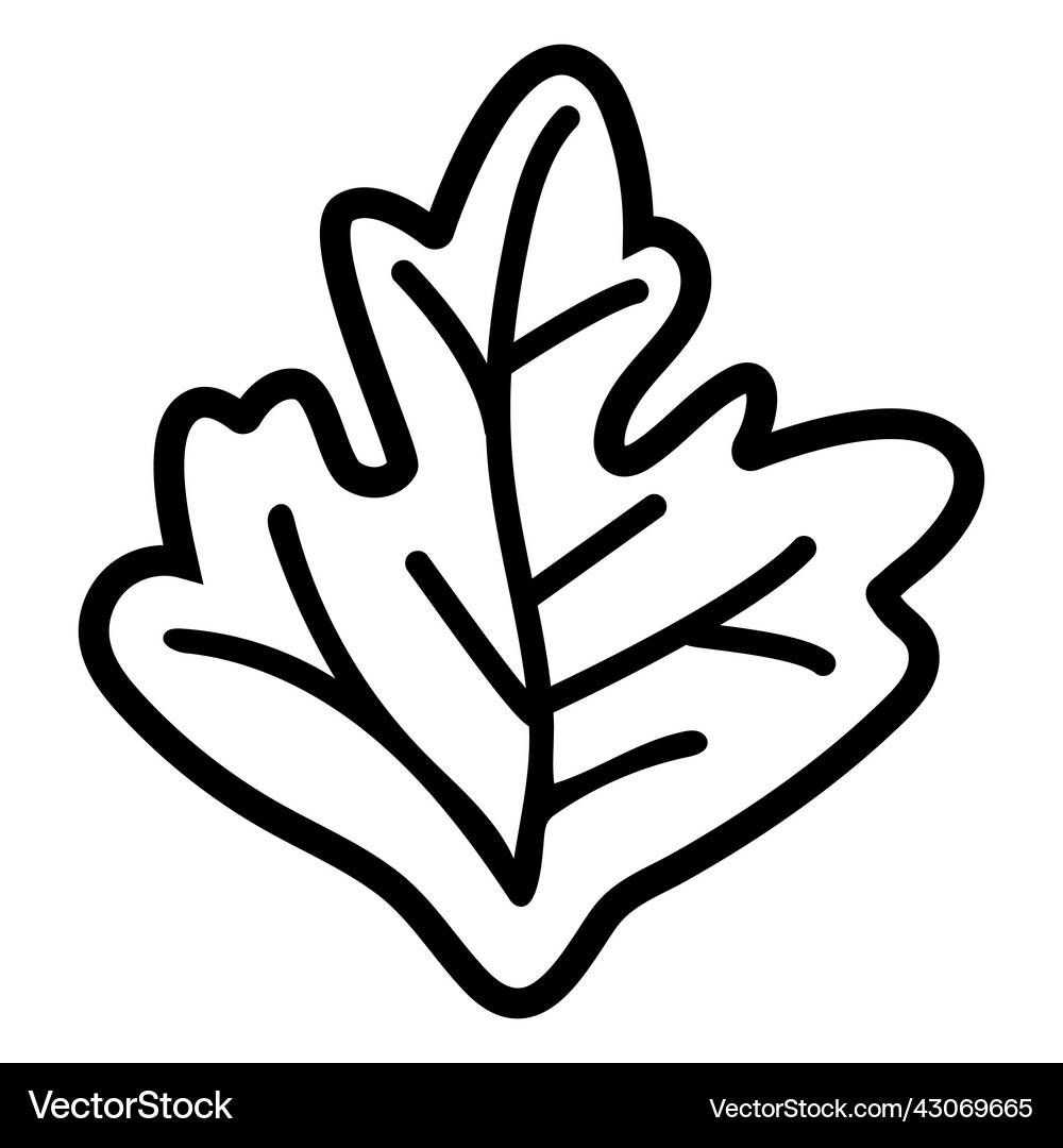 Green stroke leaf Royalty Free Vector Image - VectorStock