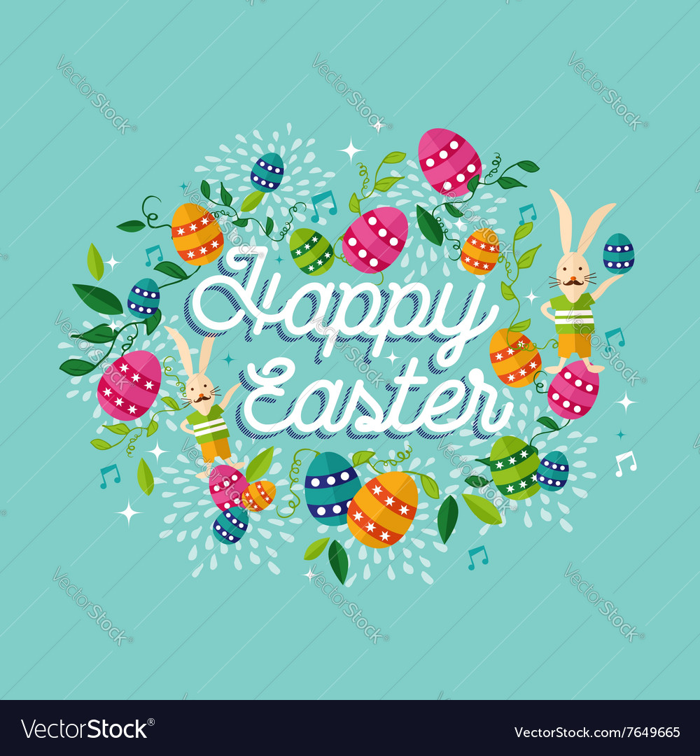 Happy easter spring time background Royalty Free Vector