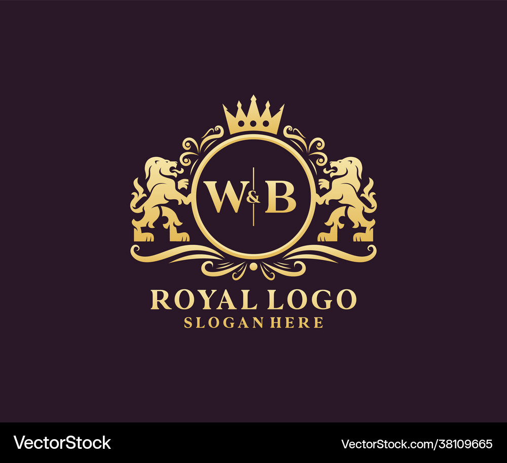 Initial wb letter lion royal luxury logo template – Royalty-Free Vector ...