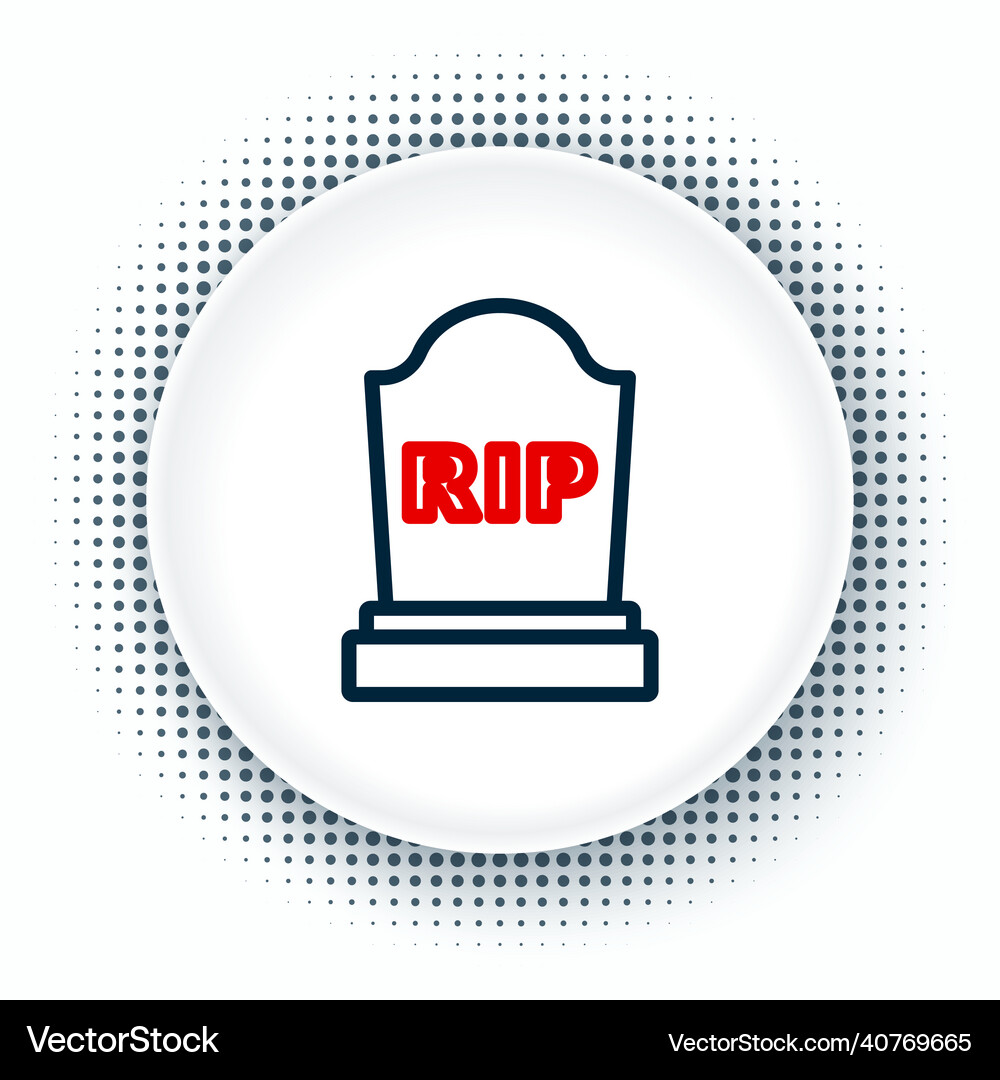 Line tombstone with rip written on it icon Vector Image