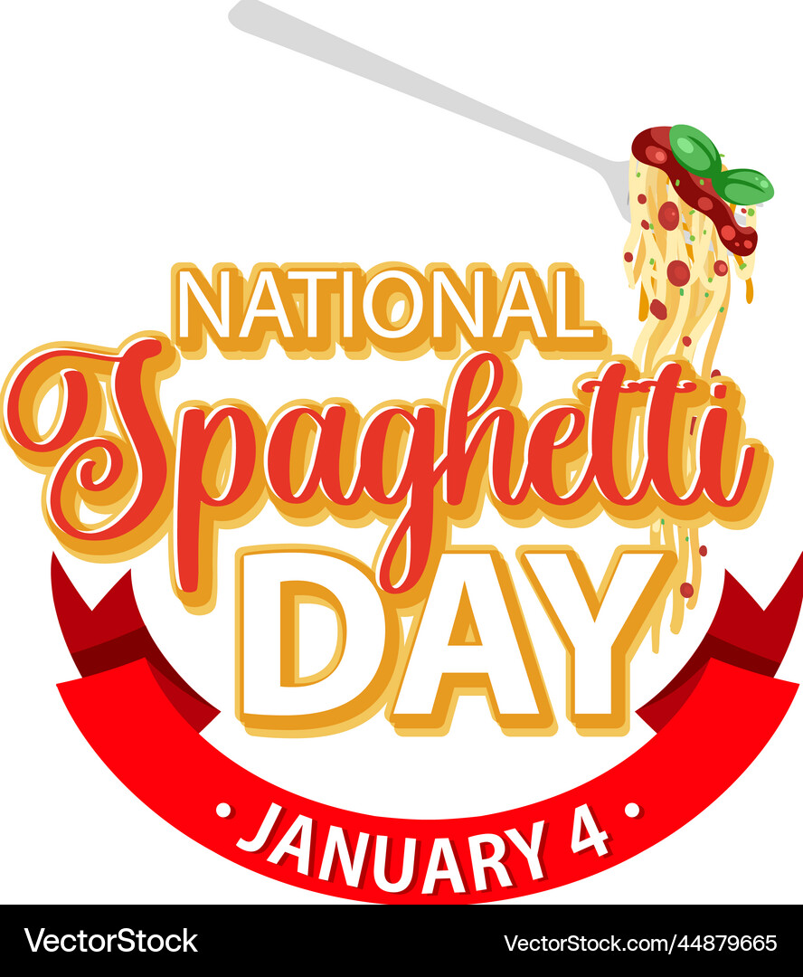 National spaghetti day banner design Royalty Free Vector