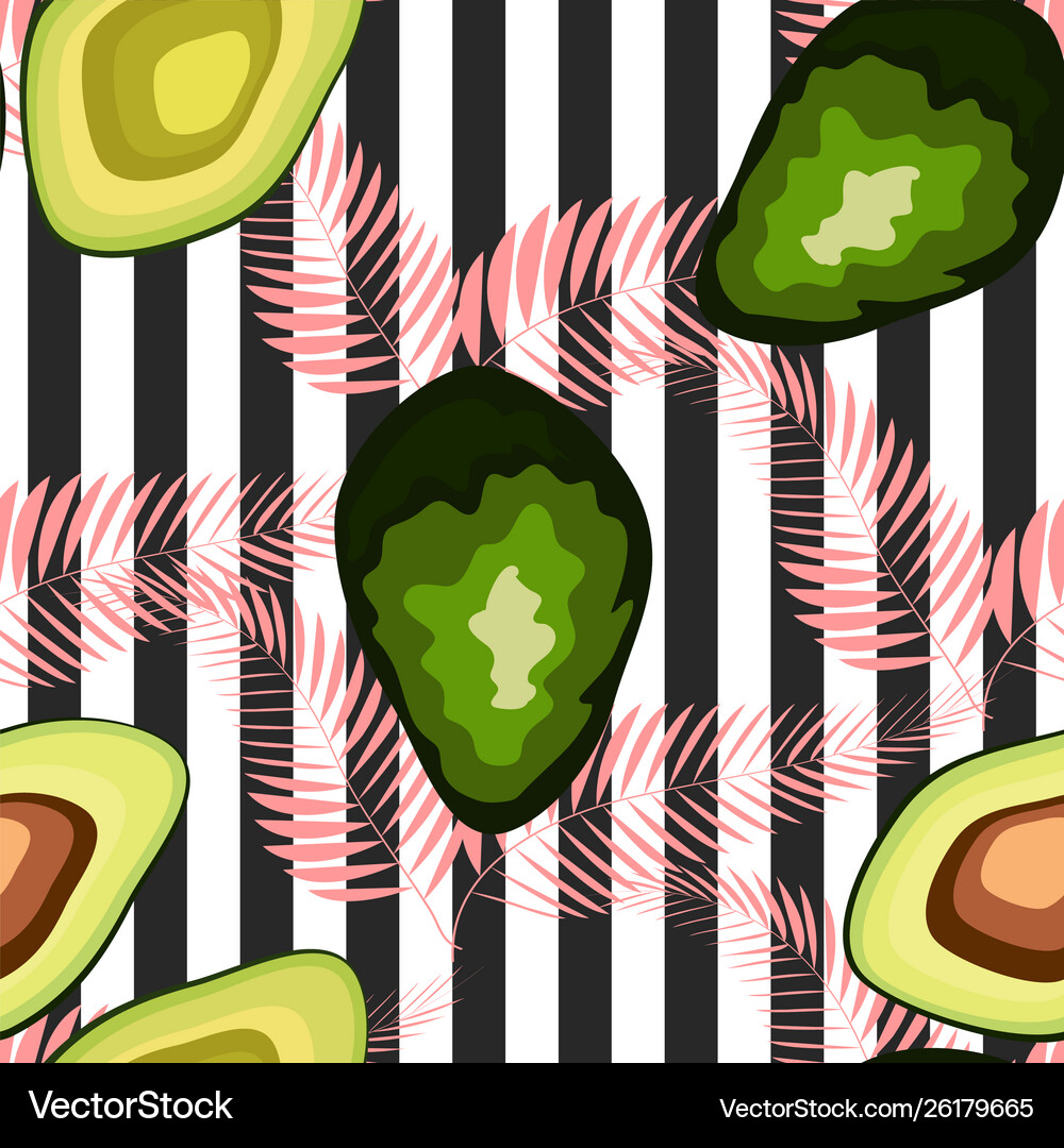 Organic vegetarian avocado seamless repeating Vector Image