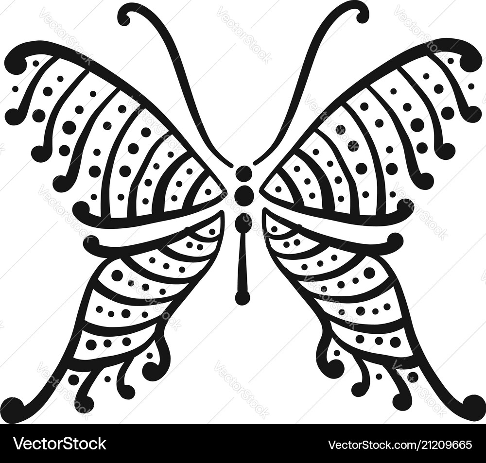 Ornate butterfly for your design Royalty Free Vector Image
